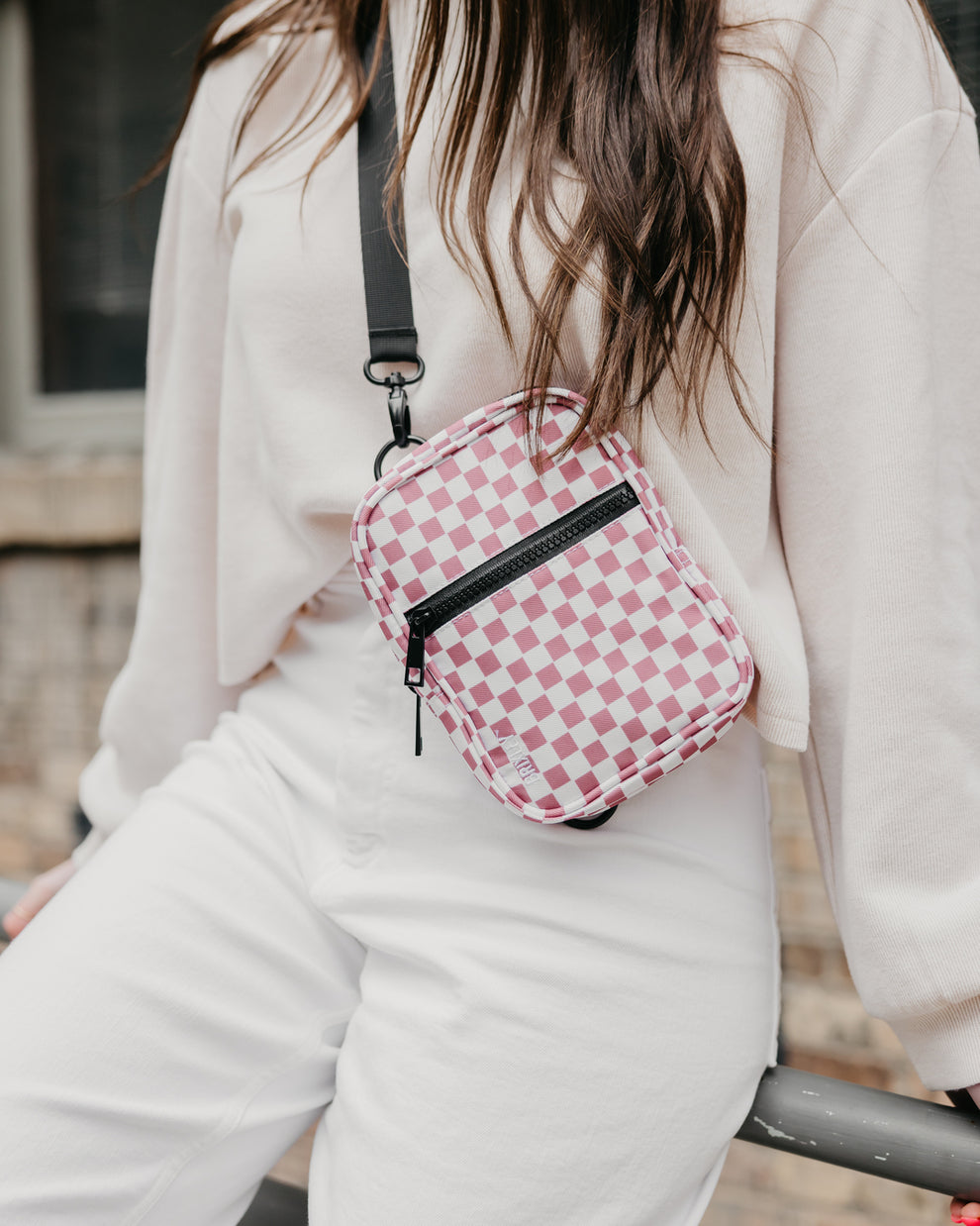 Pink Checkmate Crossbody Sling – Brixley Bags